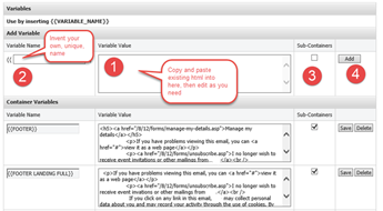 Managing and using variables including Global variables, Container ...