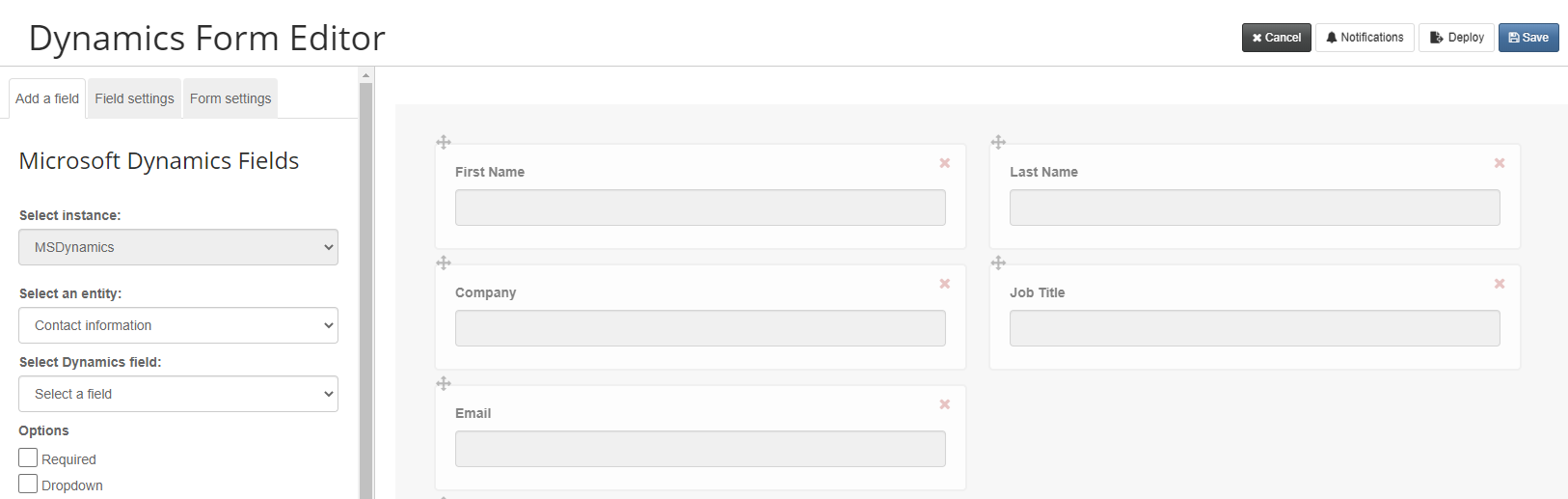 Using forms v2 with Dynamics v2