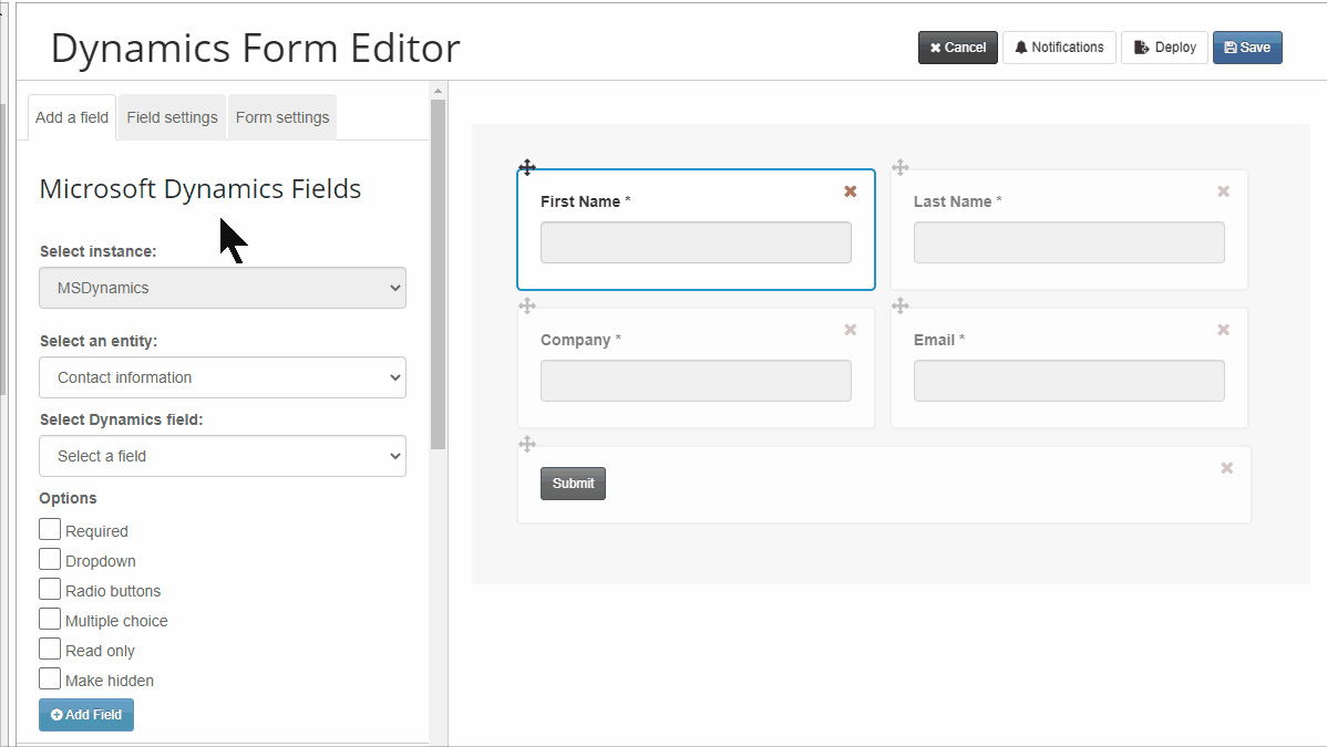 Using forms v2 with Dynamics v2