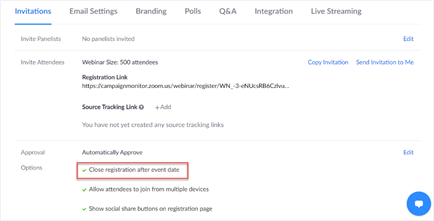 Zoom Webinar Integration with Vuture
