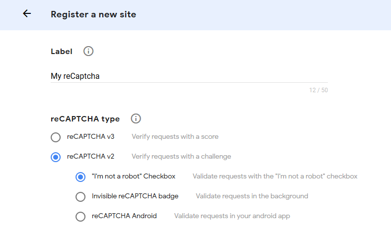 Form ReCAPTCHA