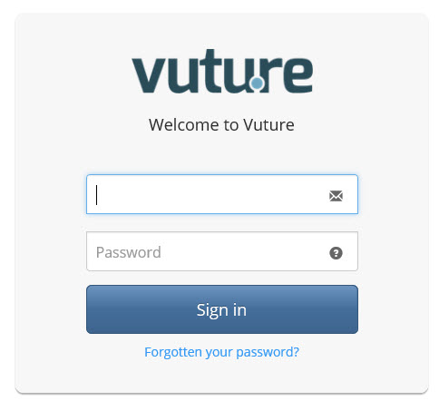 Getting started - Logging into Vuture